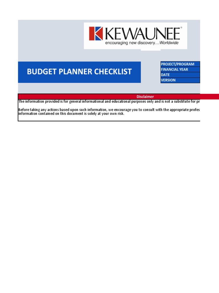 Comprehensive Budget Planner Checklist | PDF | Laboratories
