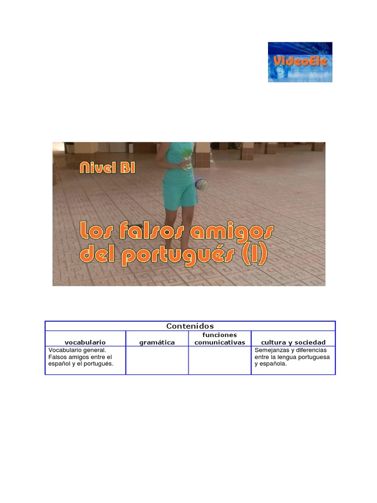Falsos Amigos: Español y Portugués | PDF | Lingüística | Comunicación ...