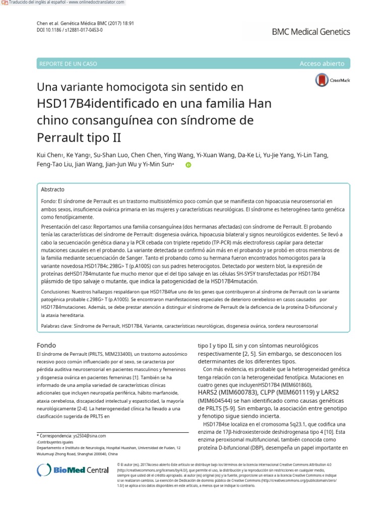 A Homozygous Missense Variant in HSD17B4 Identifie - En.es | PDF | Gene | Mutación