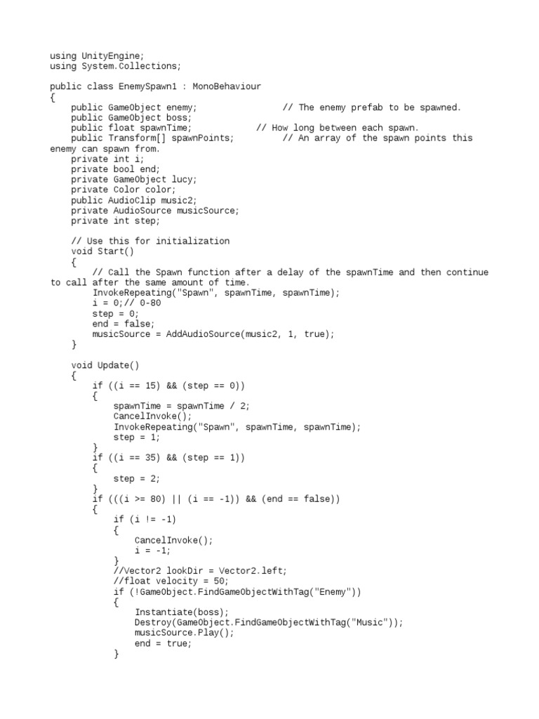 Enemy Spawn 1 | PDF | Computer Programming | Software Engineering