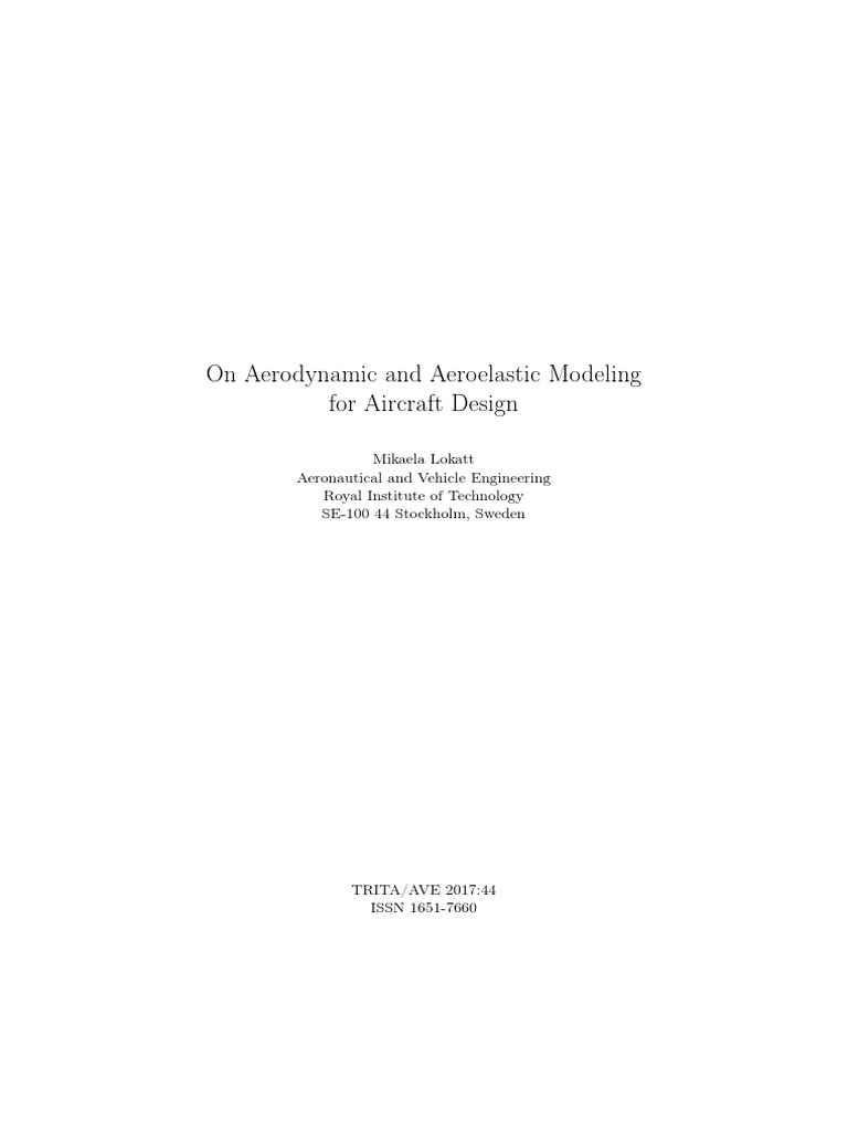 On Aerodynamic and Aeroelastic Modeling For Aircraft Design | PDF | Fluid Dynamics | Boundary Layer