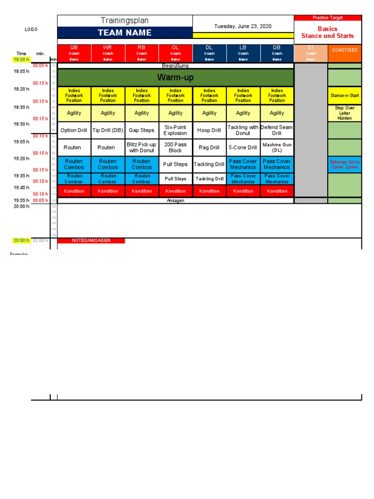 American Football Trainingsplan Pdf