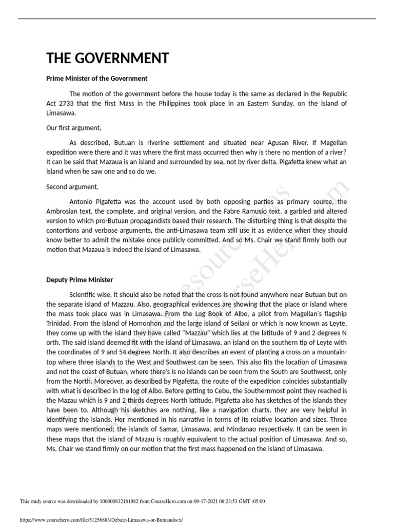 Debate Limasawa or Butuan | PDF