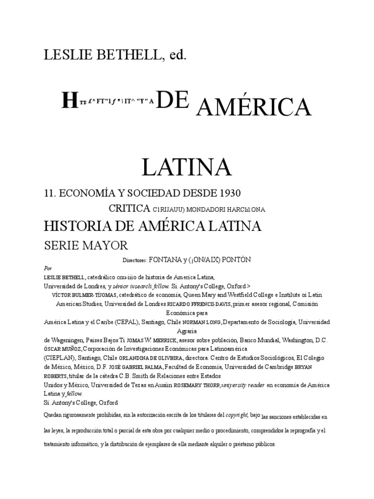 Leslie Bethell - Historia de América Latina Tomo 11 | PDF | America ...