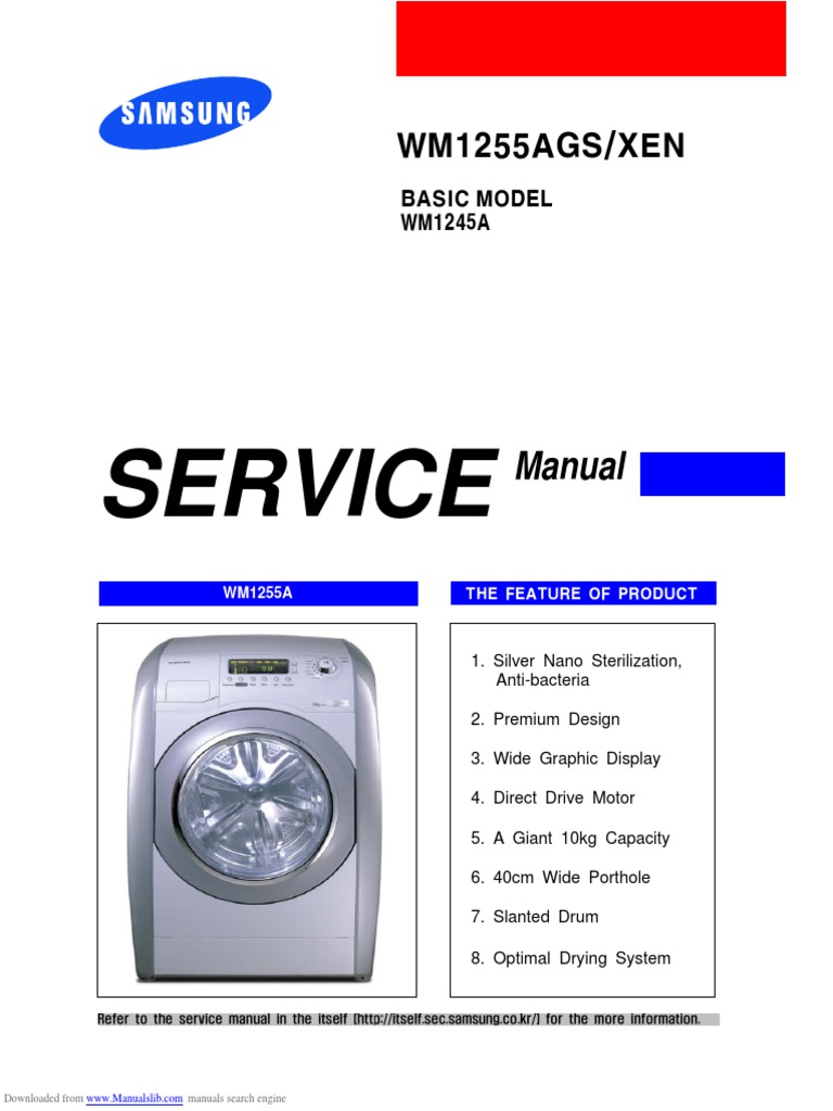 Service: Manual | PDF | Washing Machine | Electrical Connector