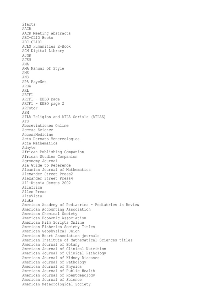 Online University Databases | PDF | Academic Journal | Encyclopedias