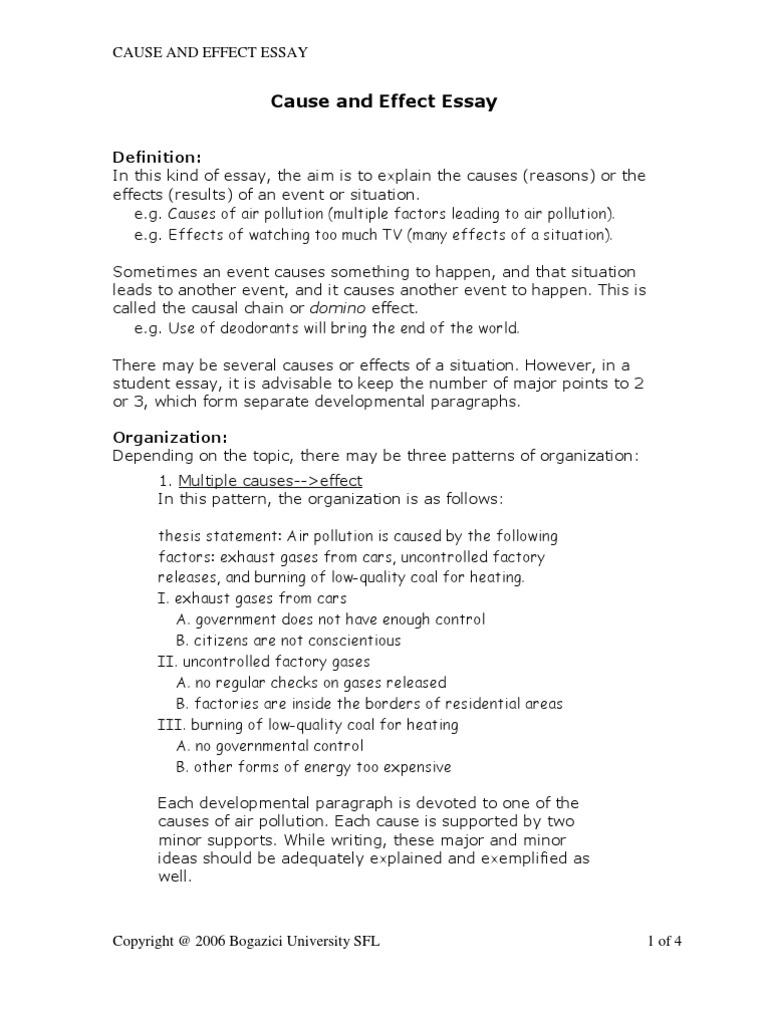 Cause and Effect Essay | PDF | Causality | Violence