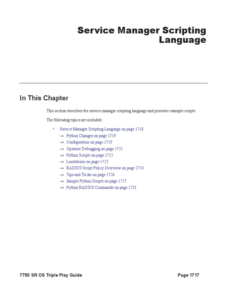 Service Manager Scripting Language In This Chapter Pdf Computer Programming Computing