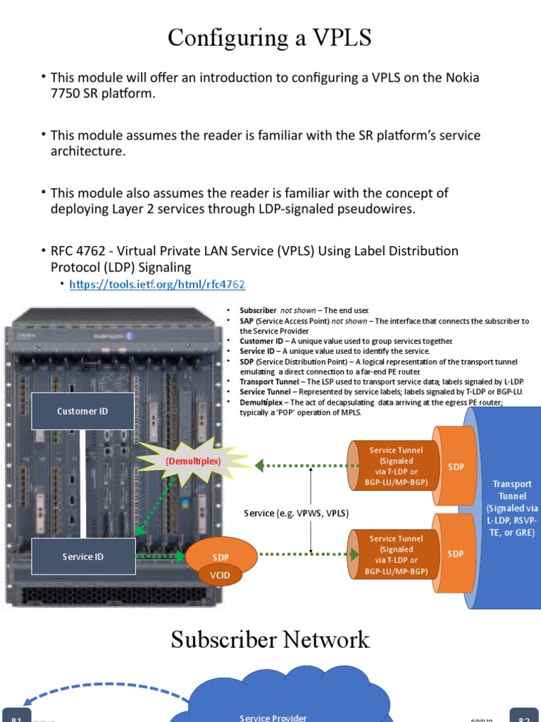 7 - Configuring A VPLS | PDF | Networking | Multiprotocol Label Switching