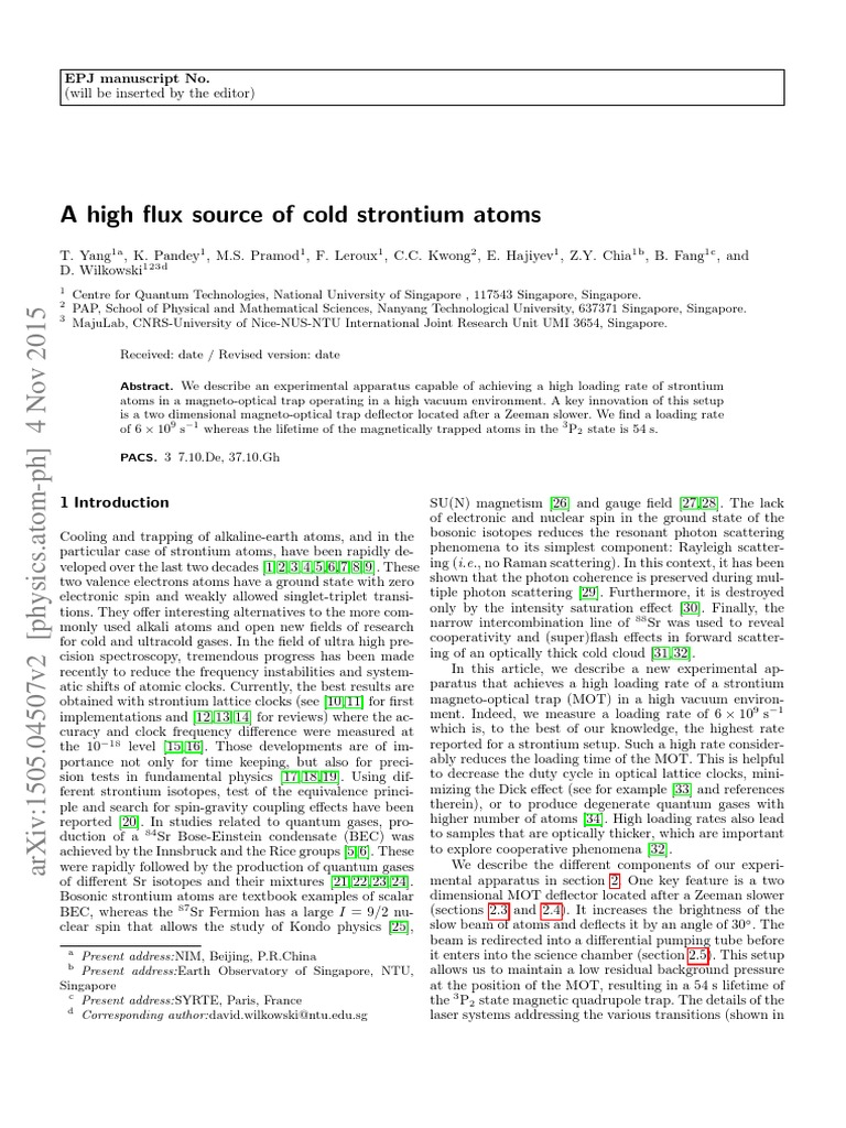 A High Flux Source of Cold Strontium Atoms: 1a 1 1 1 2 1 1b 1c 123d ...