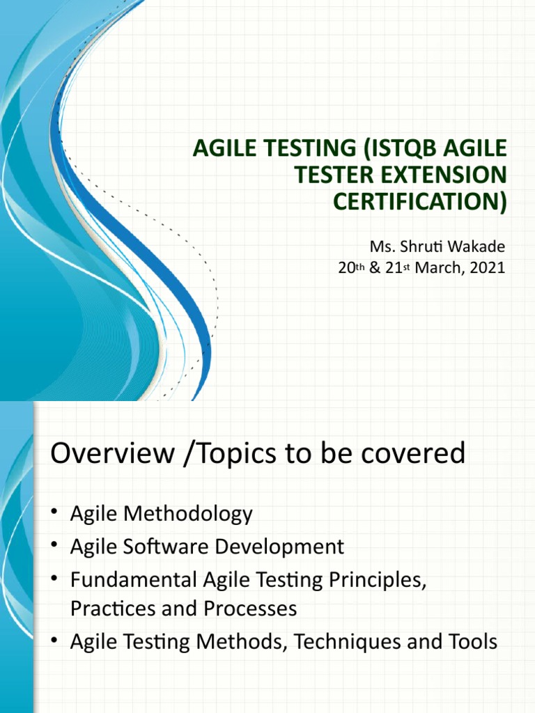 Agile Testing (ISTQB Agile Tester Extension Certification) | PDF ...