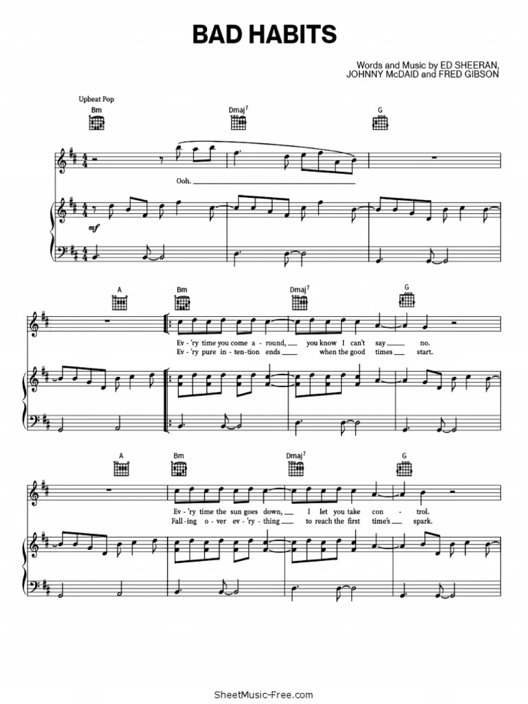 Bad Habits Sheet Music Ed Sheeran | PDF