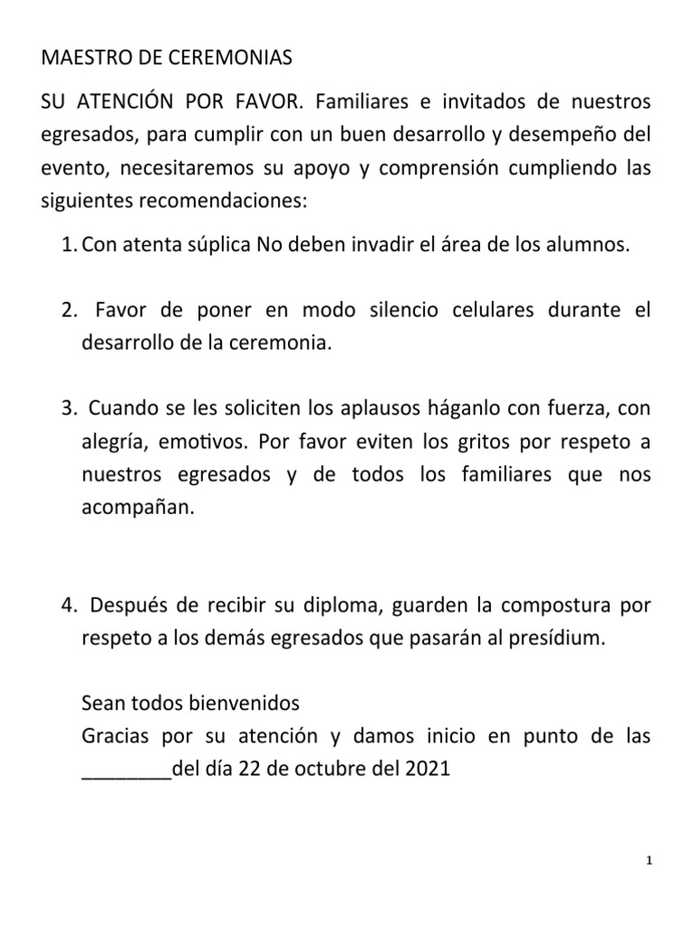 Speech Ceremonia Pdf Academia