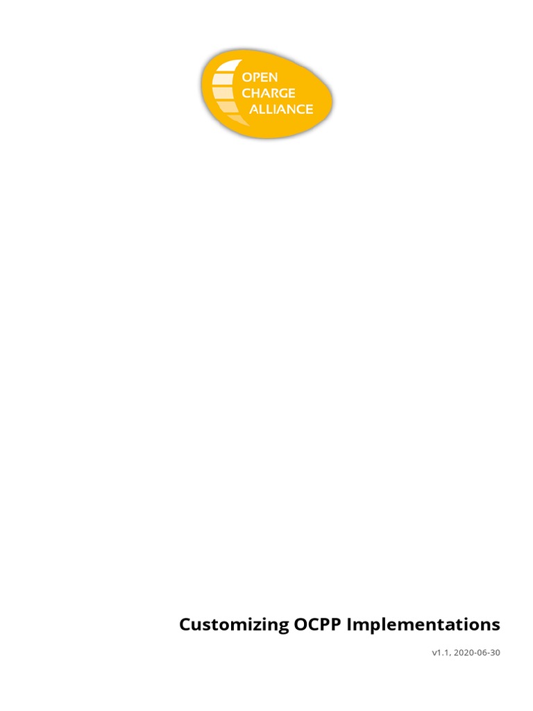 OCA Customizing OCPP Implementations | PDF | Json | Xml Schema