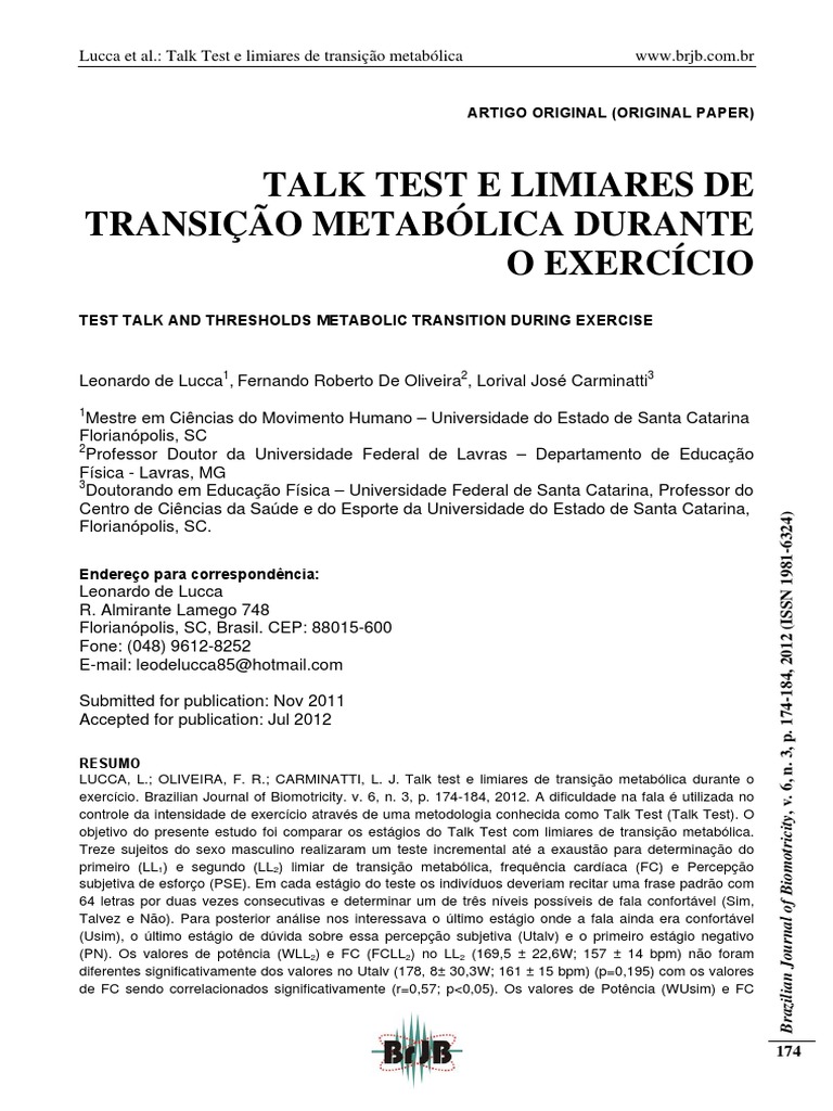 Talk Test | PDF | Método científico | Correlação e dependência