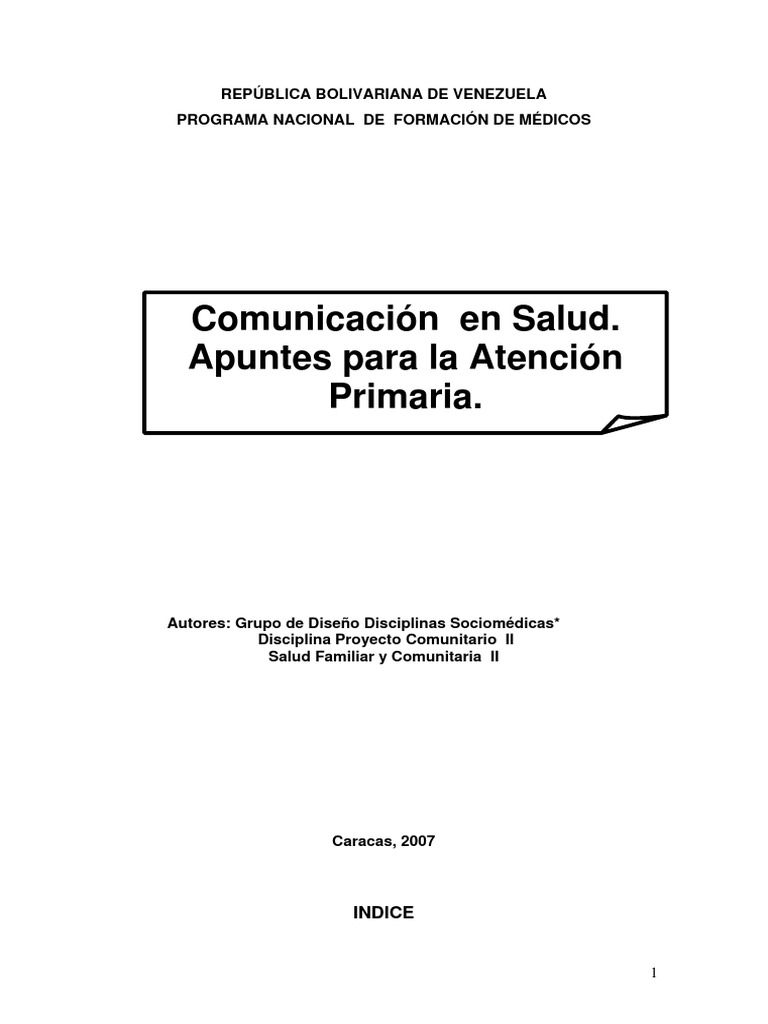 031comunicacion en Salud APS | PDF | Comunicación | Comunicación no verbal