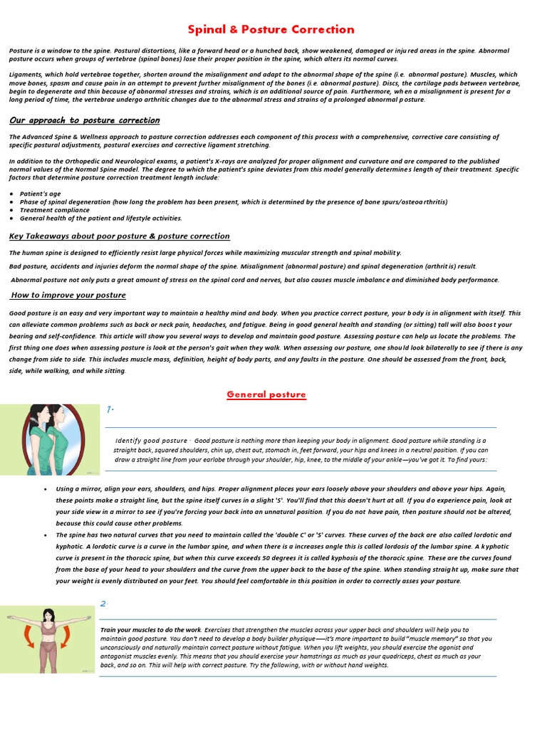 Spinal & Posture Correction | PDF | Physical Therapy | Vertebral Column