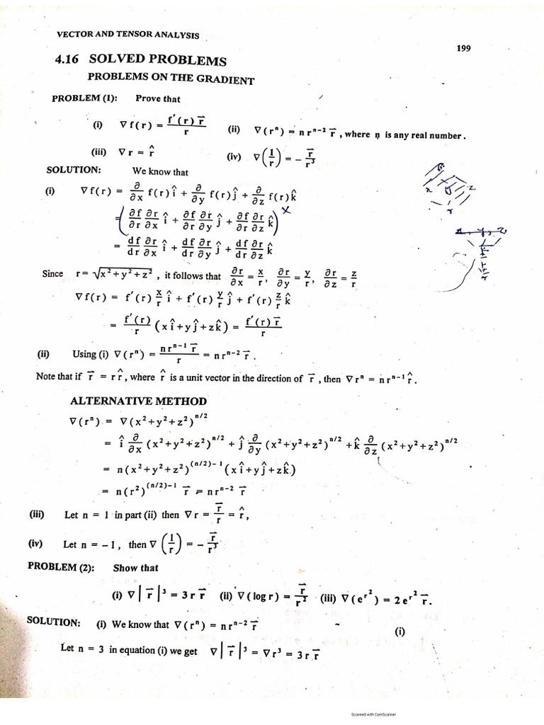 Chap 4 (Solved) Part 1 Vect & Tensor | PDF