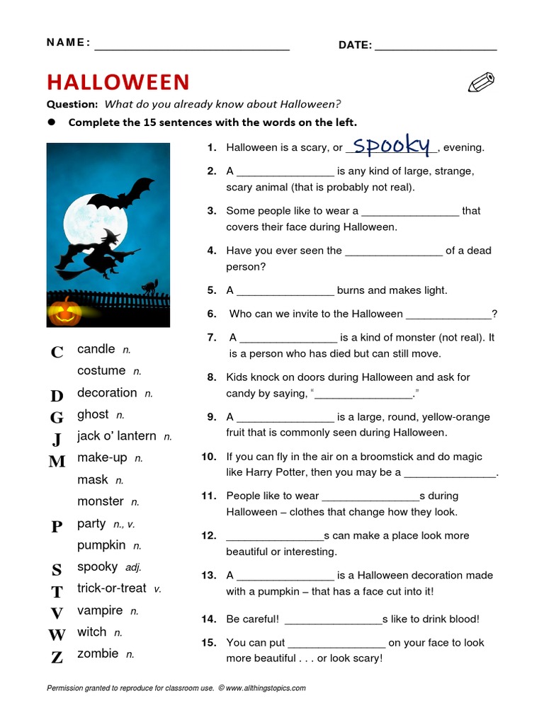 hALLOWEEN QUESTIONS | PDF | Halloween | Trick Or Treating