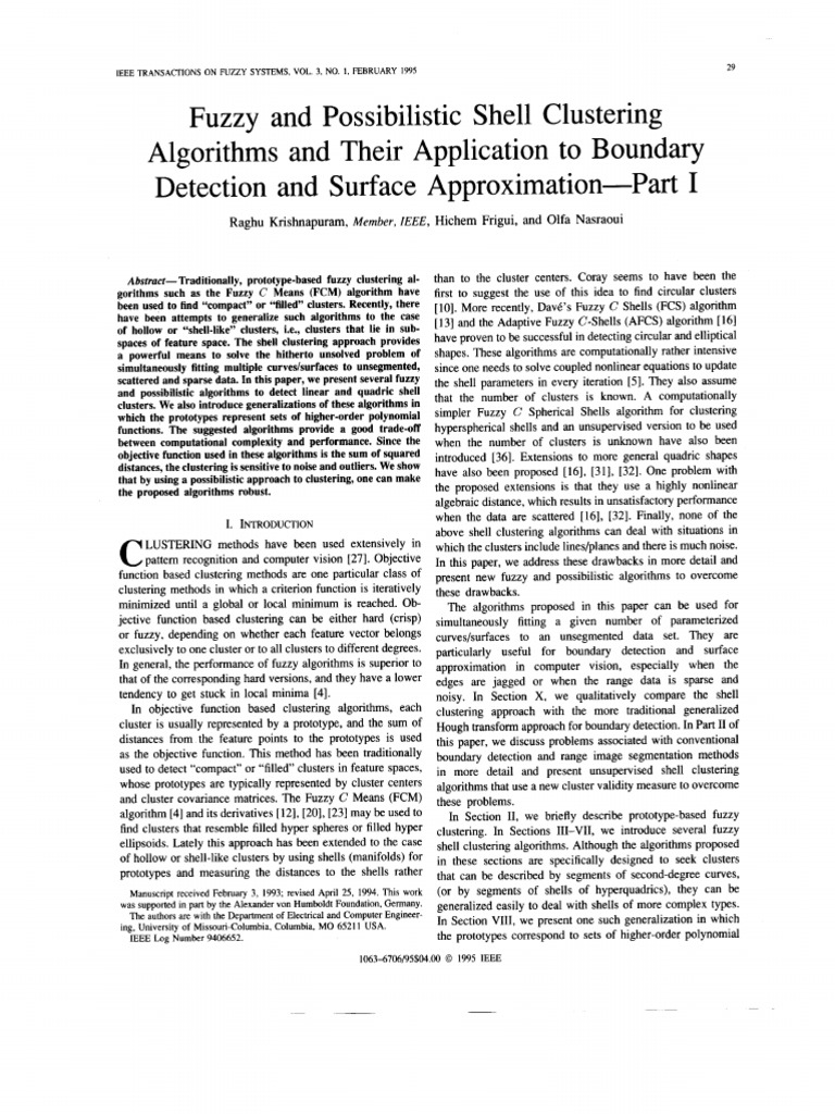 Fuzzy And Possibilistic Shell Clustering Algorithms And Their