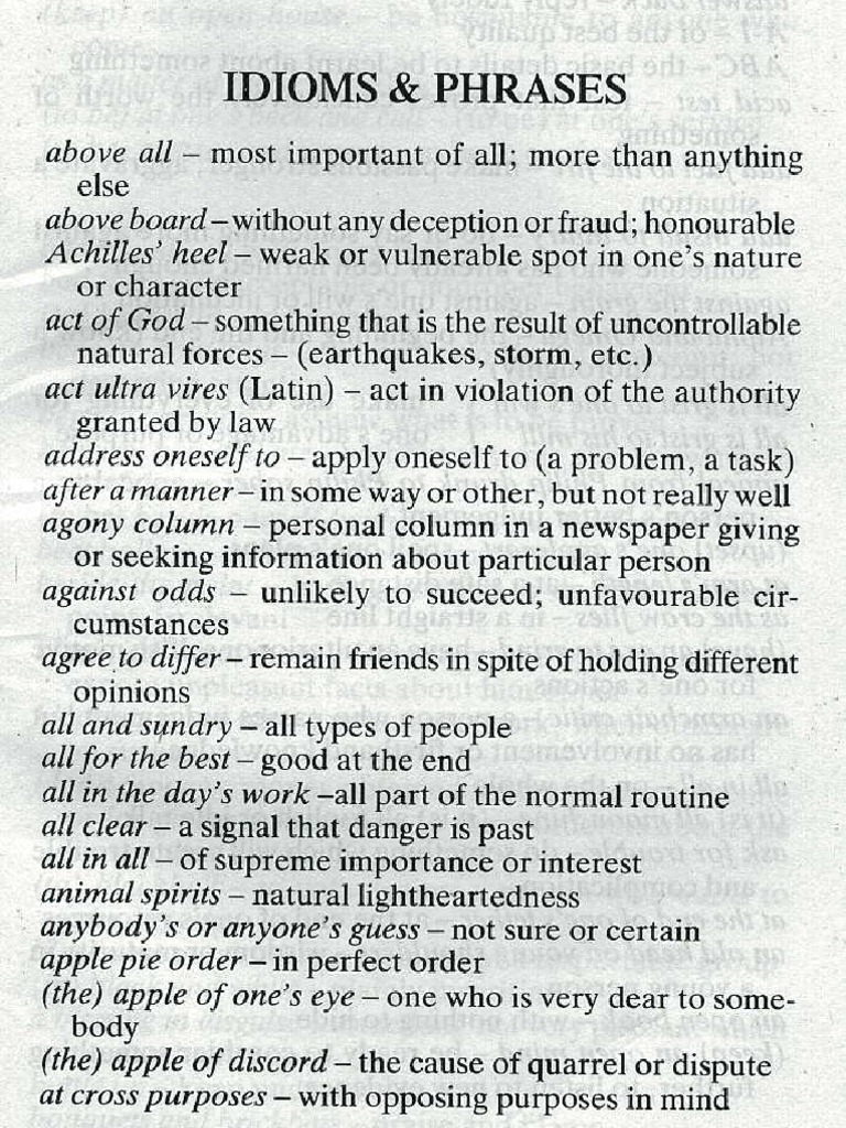 Idioms and Phrases | PDF