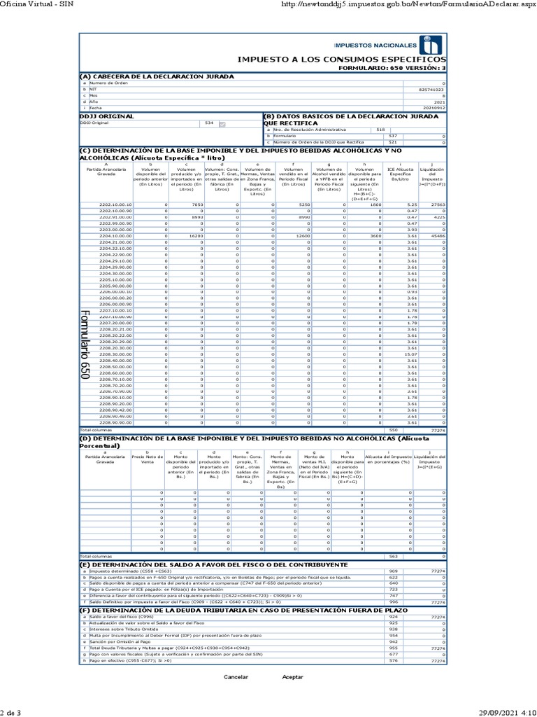 Form 650 Ice 082021 | PDF | Impuestos | Finanzas del gobierno