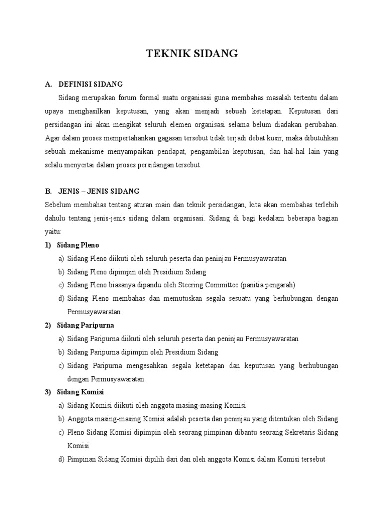 Teknik Persidangan | PDF