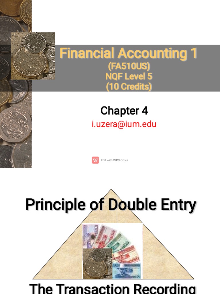 Financial Accounting 1 Lesson 3 - SO1 Double Entry - Recording | PDF ...