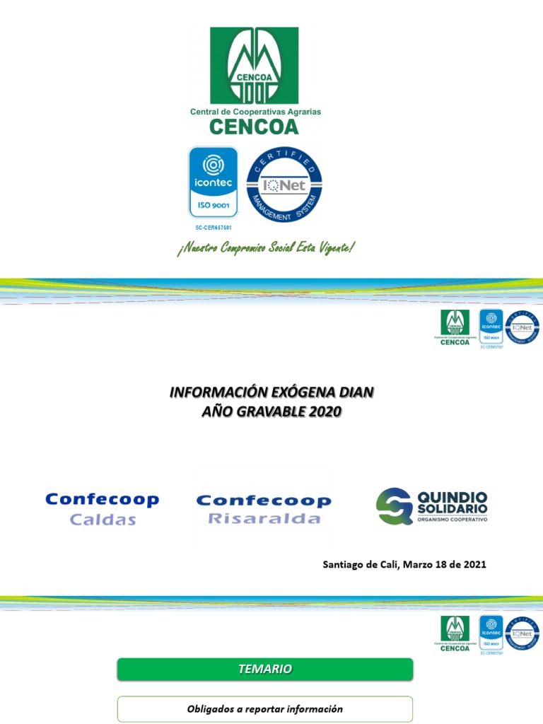Información Exógena 2020: Obligaciones | PDF | Contabilidad | Cooperativa