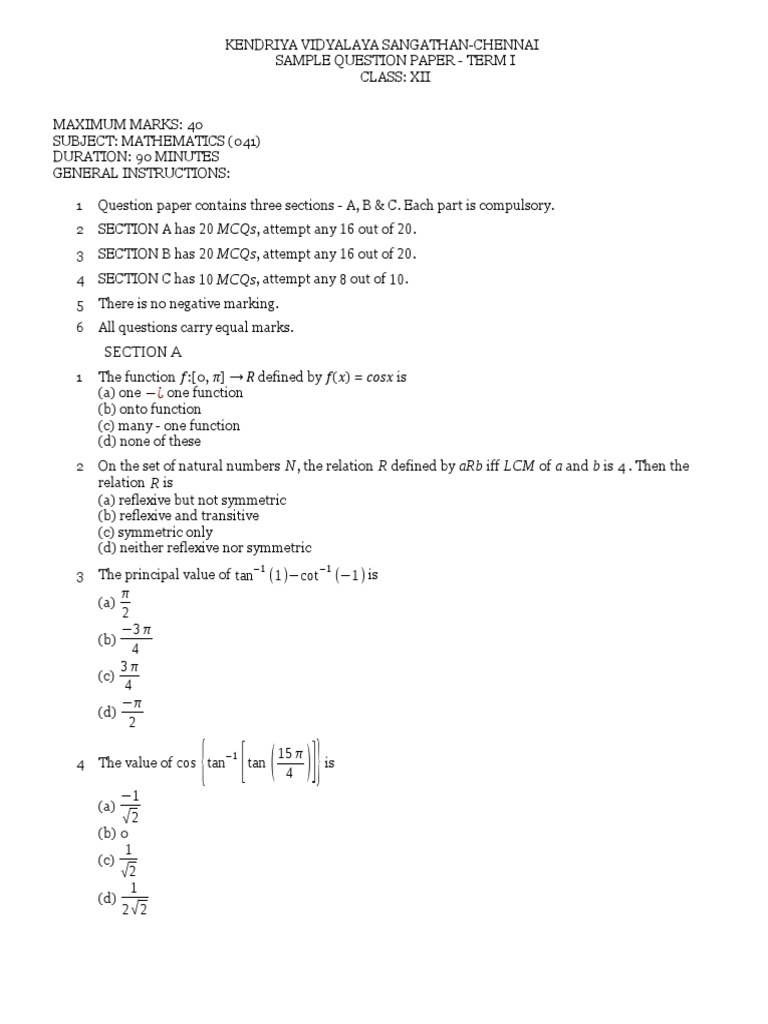 Chennai Maths SP Term-1 2021-22 | PDF | Maxima And Minima | Function ...
