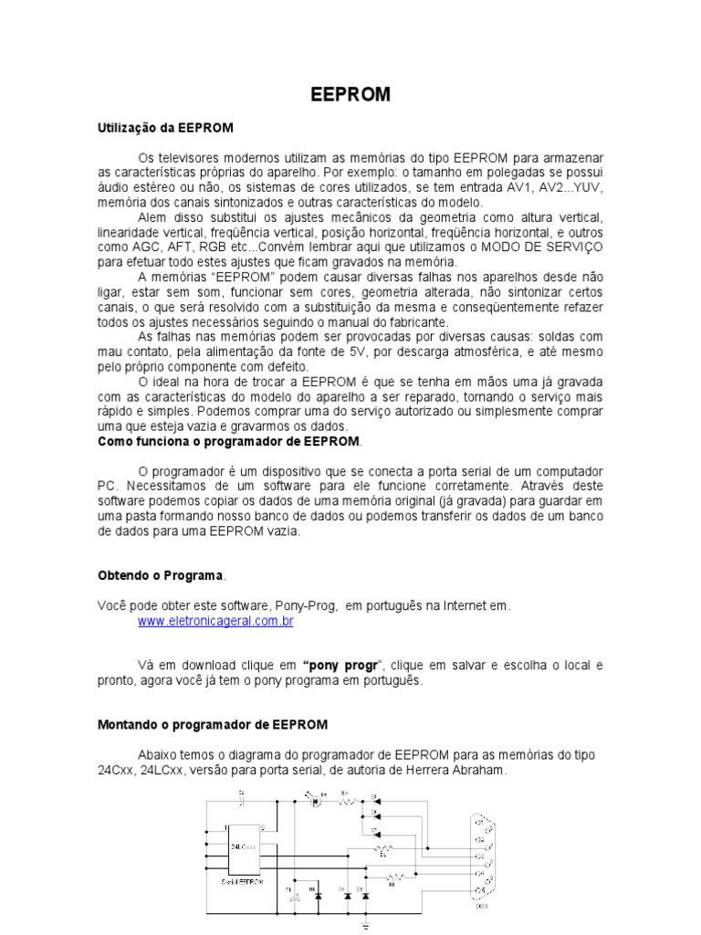 Montando o Programador de Eeprom | PDF | Armazenamento de dados de ...