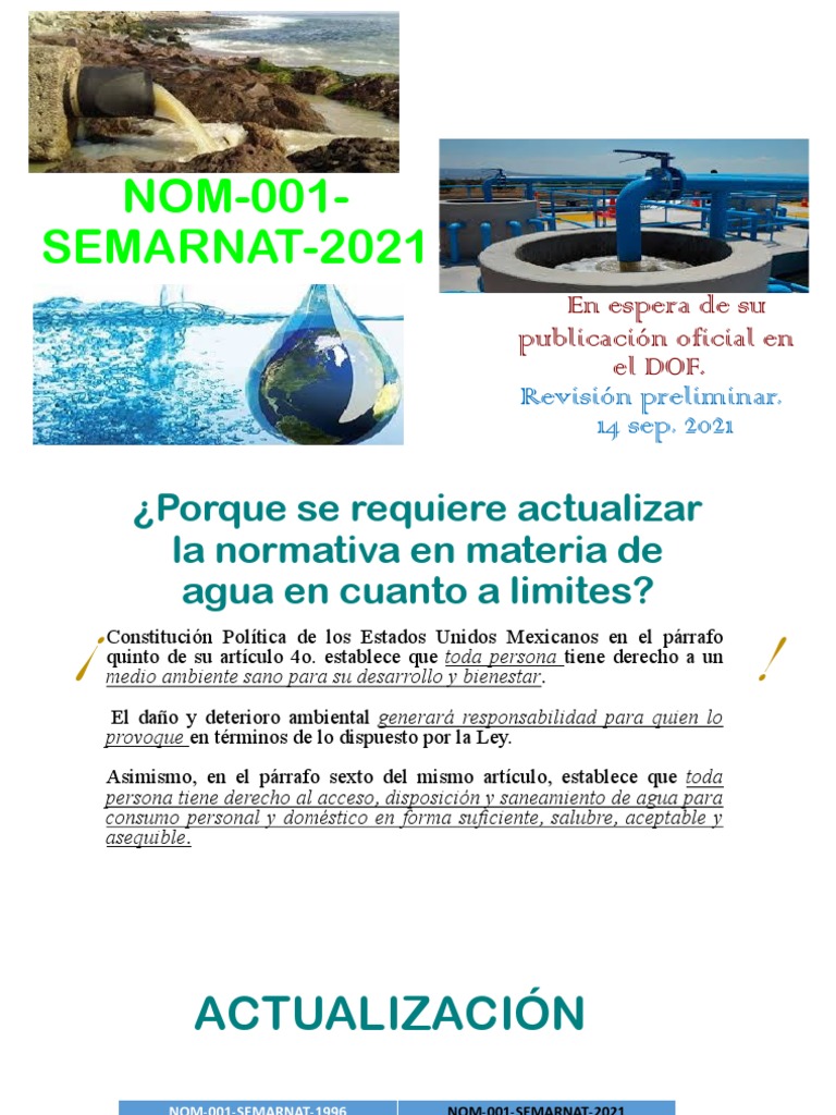 Actualización NOM-001 SEMARNAT 2021 | PDF | Aguas residuales | Química