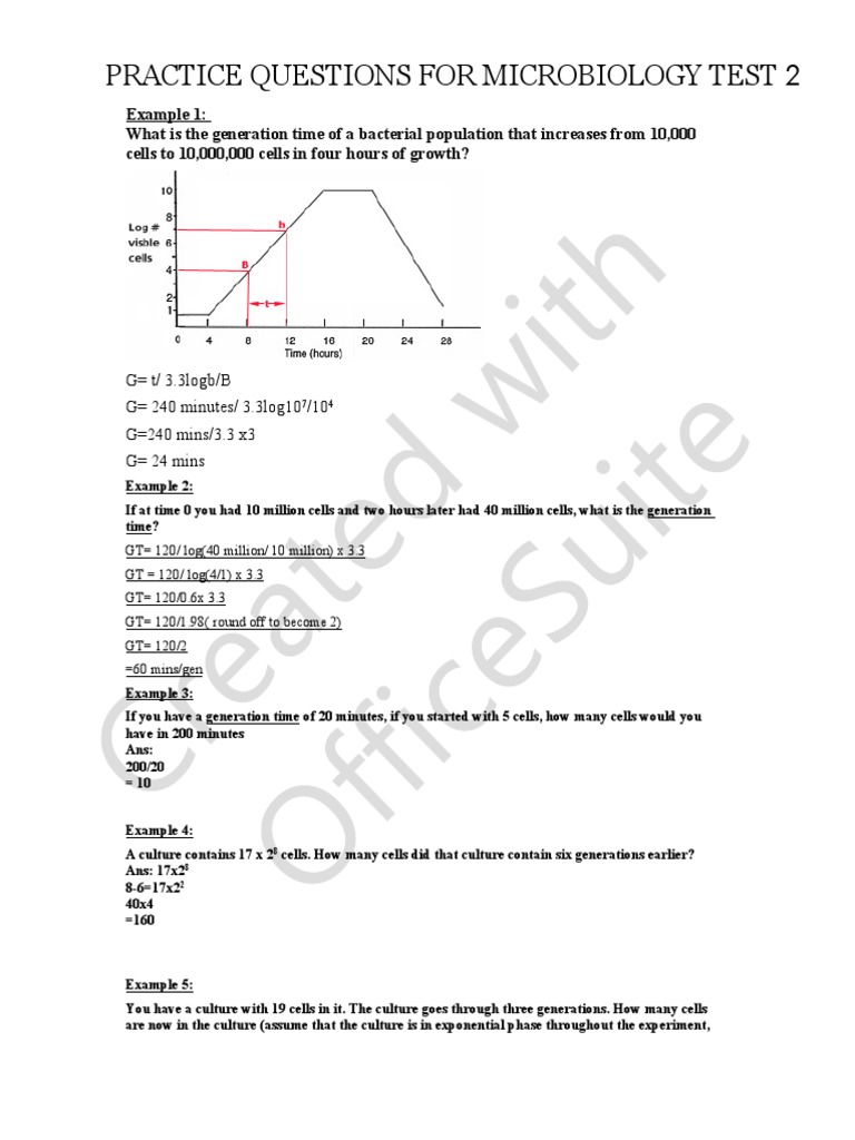 Practice Questions For Microbiology Test 2 | PDF | Bacteria ...