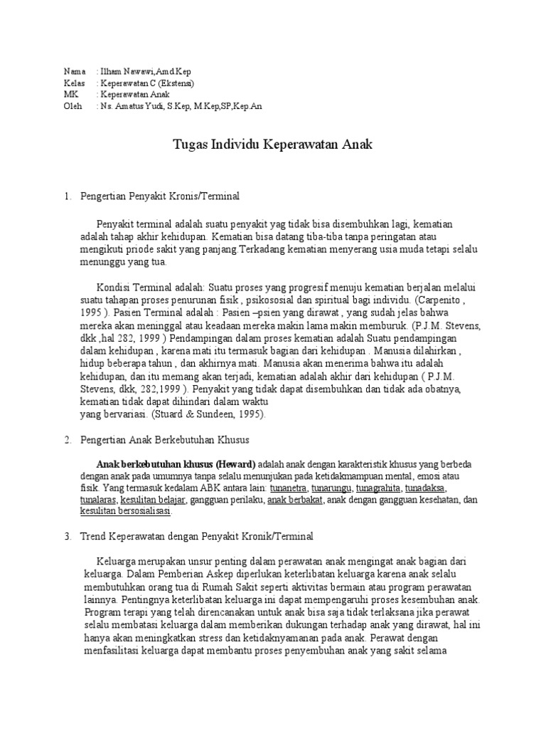 Tugas UTS Kep Anak | PDF | Pengembangan Diri | Sains & Matematika