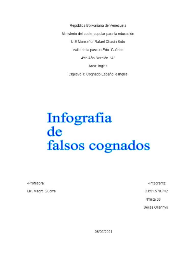 Infografia de Falsos Cognados | PDF