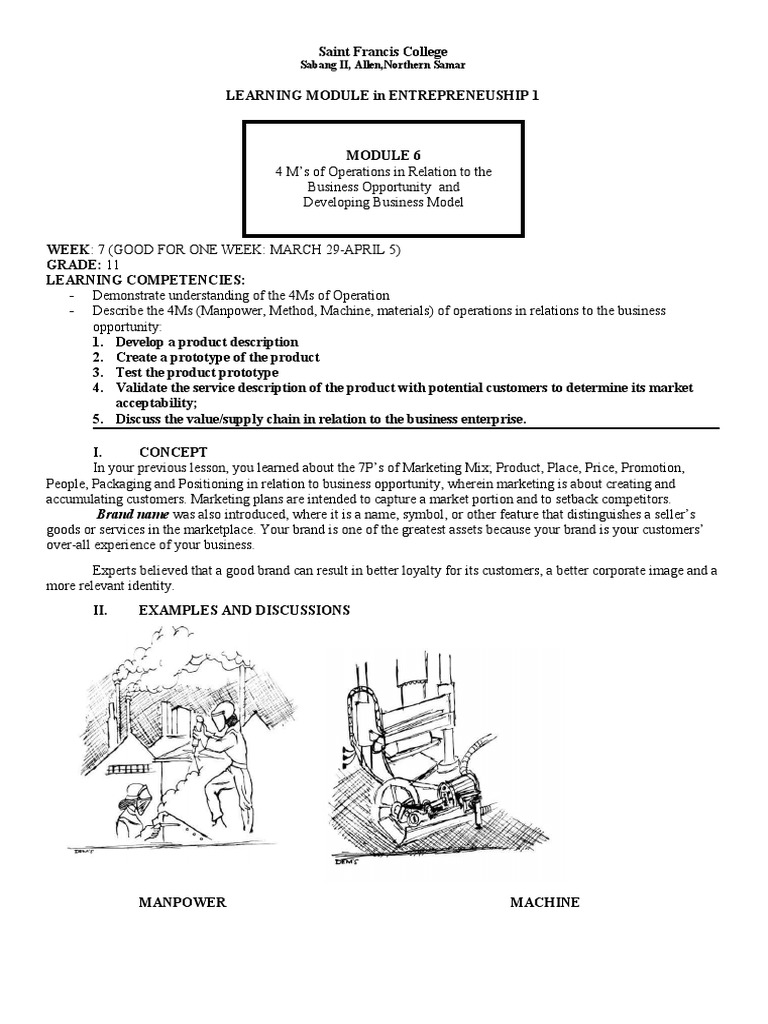 Entrep Module Week 6 | PDF | Business Model | Human Resources