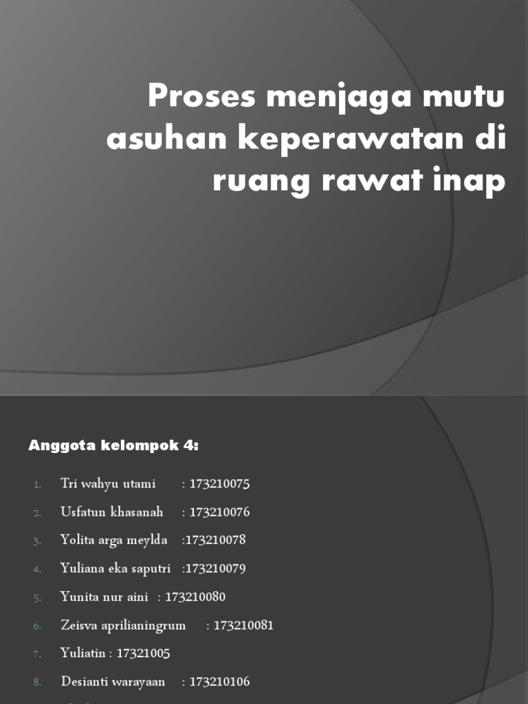 Proses Menjaga Mutu Askep Di Ruang Rawat | PDF