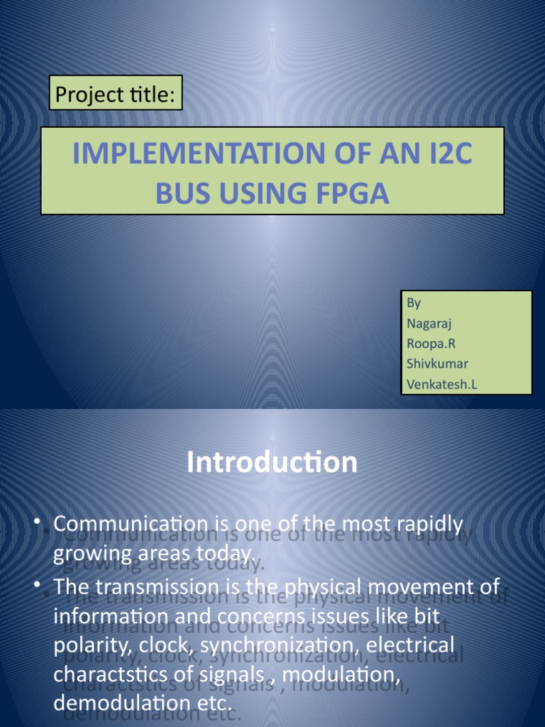 Implementation of The I2c Protocol Using Fpga | PDF | Field ...