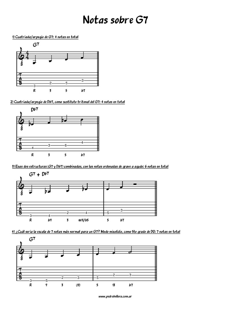 Notas G7 (Completa) | PDF | Armonía | Tecnicas musicales