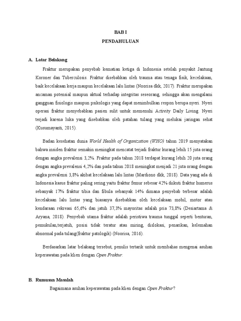Asuhan Keperawatan Open Fraktur | PDF | Sains & Matematika