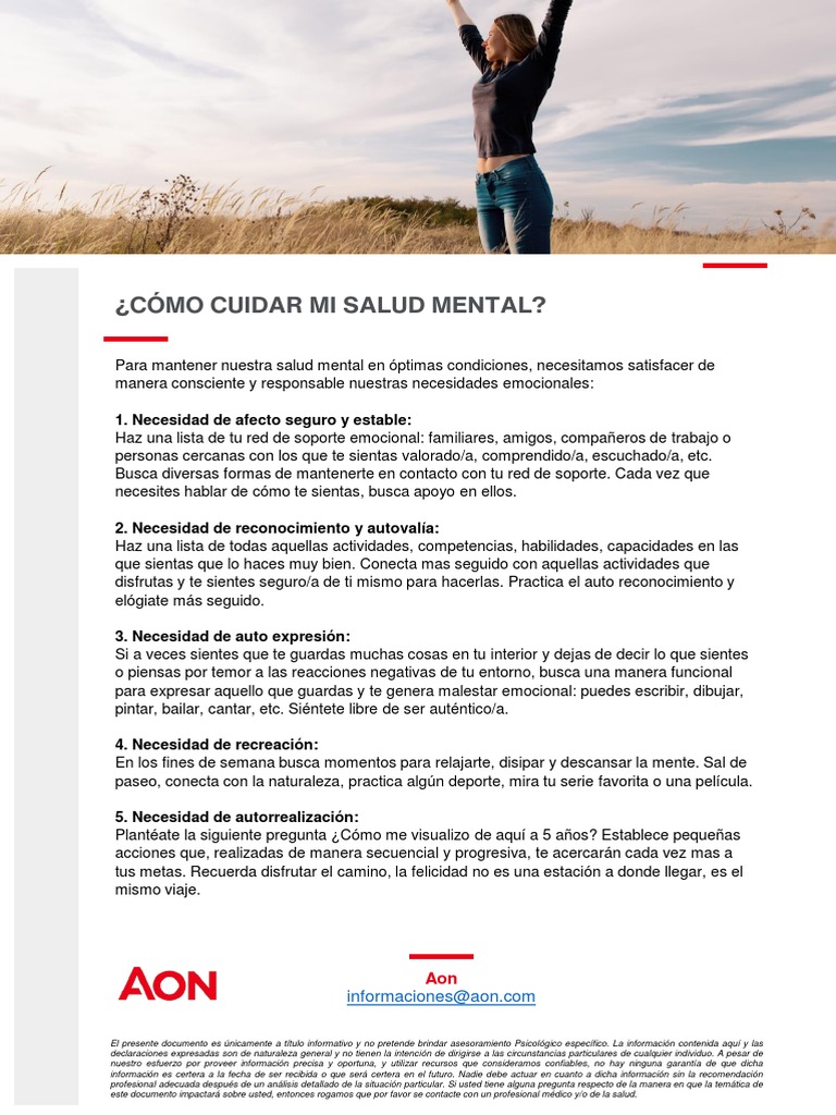 Cómo Cuidar Mi Salud Mental | Descargar gratis PDF | Salud mental | Las ...