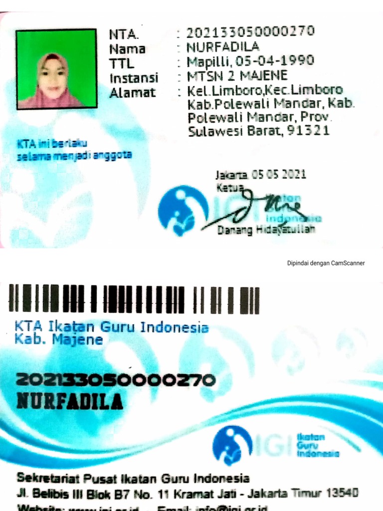 Kartu Anggota IGI K'dilla | PDF