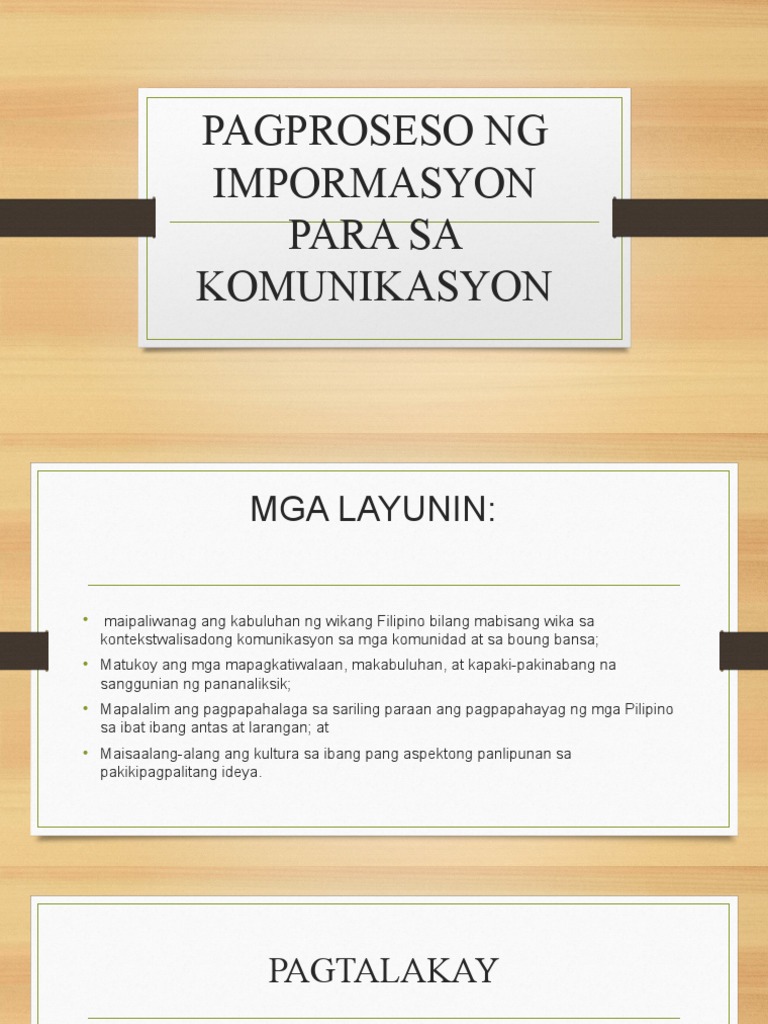 Pagproseso NG Impormasyon para Sa Komunikasyon | PDF