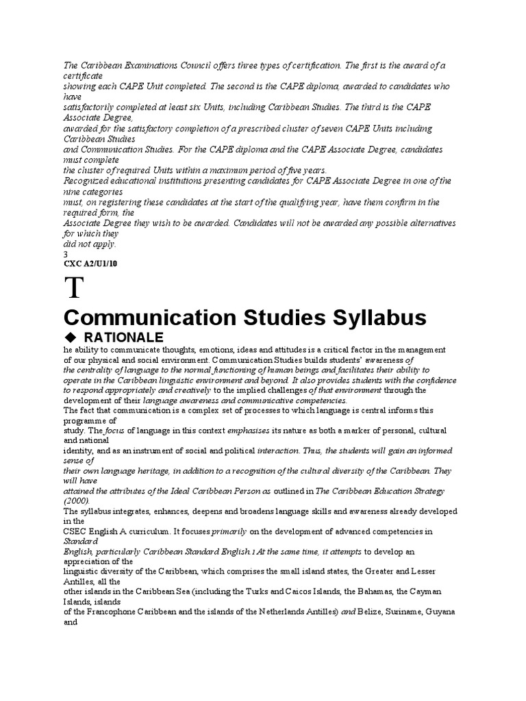 The Caribbean Examinations Council Offers Three Types of Certification ...