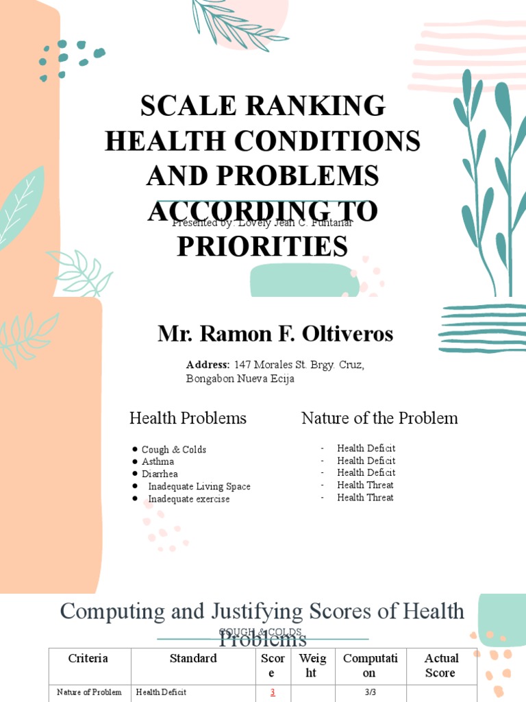Prioritizing Health Problems: A Scoring Method for Determining ...