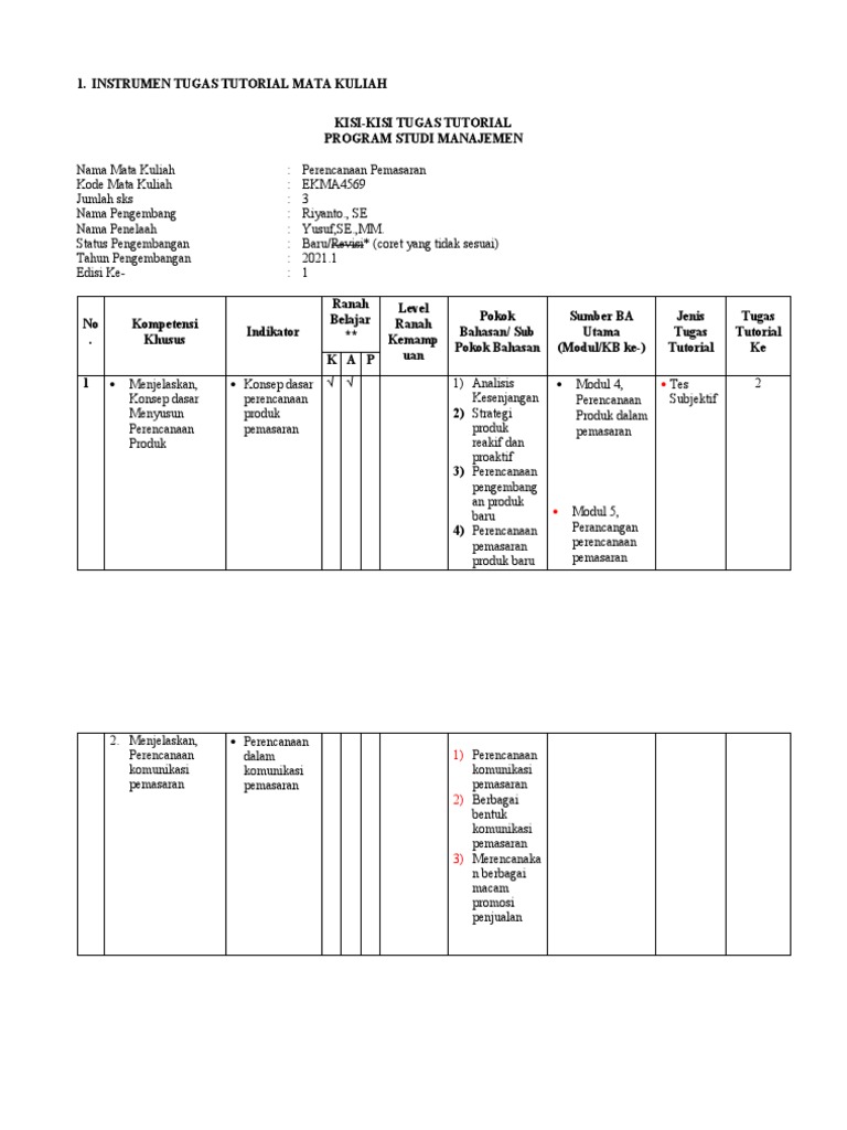 TUGAS WAJIB 2 MK Perencanaan Pemasaran | PDF