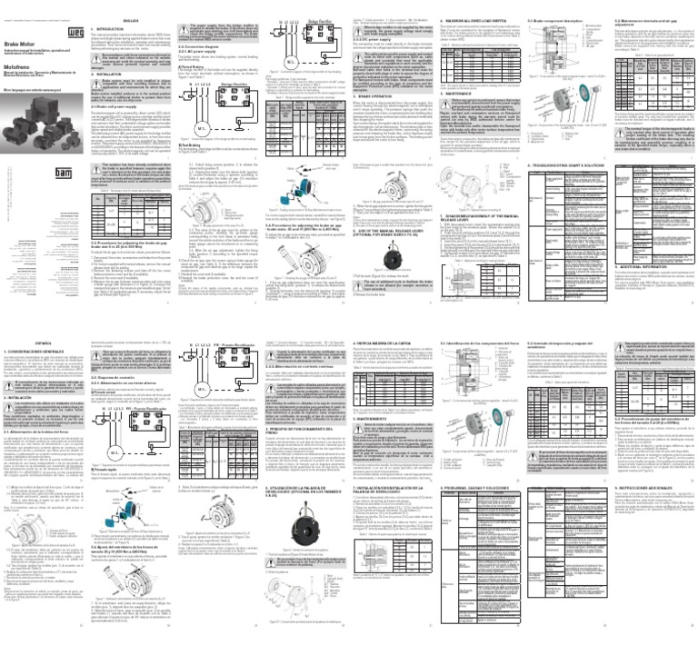 WEG WMO Brake Motor Instruction Manual For Installation Operation ...
