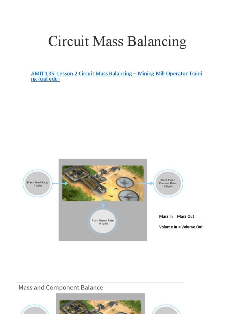 Circuit Mass Balancing in Mining | PDF | Density | Volume