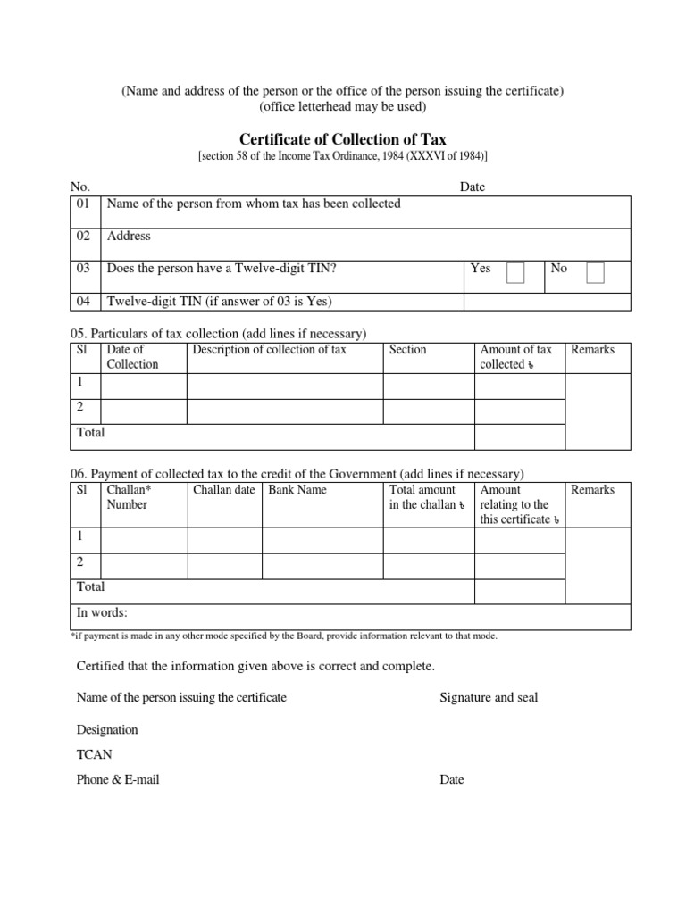 Income Tax Collected at Source | PDF