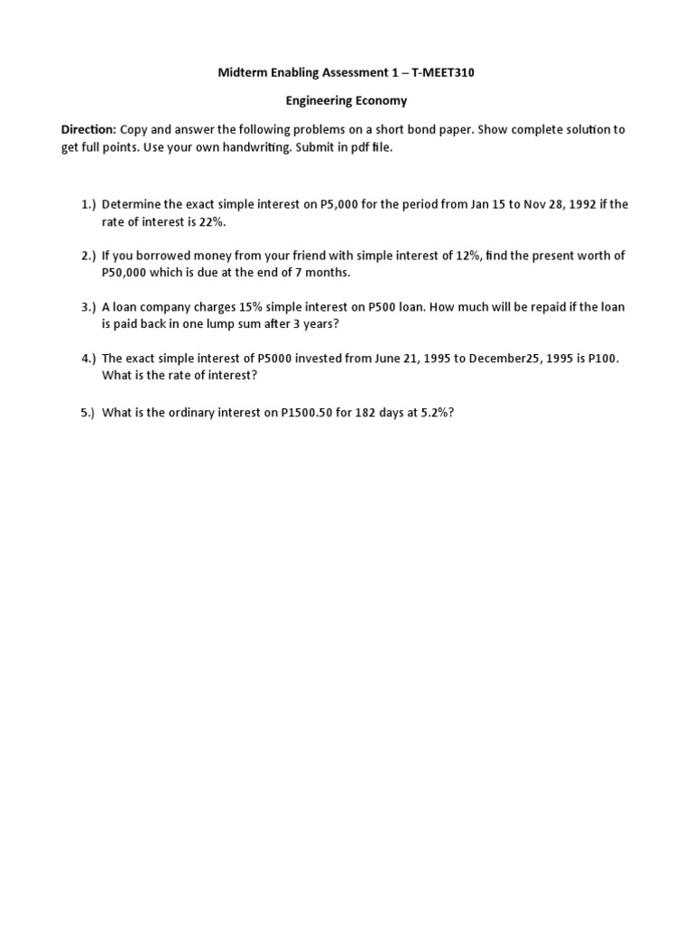 Midterm Enabling Assessment 1 T-MEET310 | PDF | Career & Growth | Business